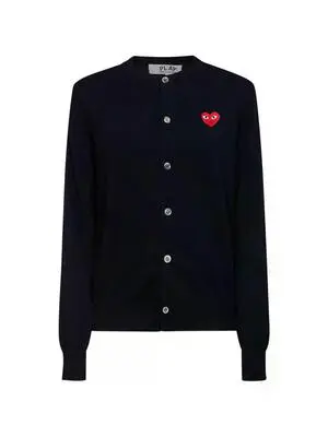 Play Comme Des Garcon Heart Appliqué Cardigan