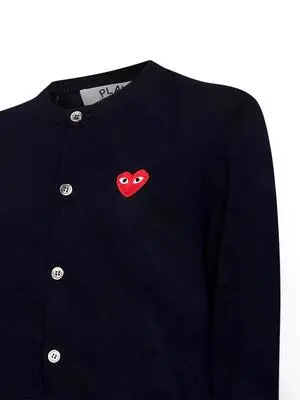 Play Comme Des Garcon Heart Appliqué Cardigan