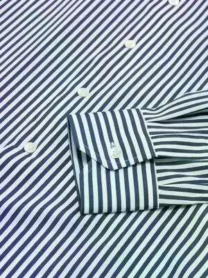 TRAIANO MILANO Radical Striped Shirt - Blue