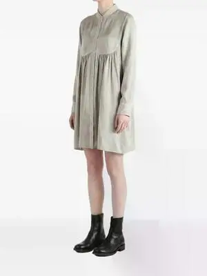 UMA WANG Gathered Long-sleeve Mini Dress - Grey