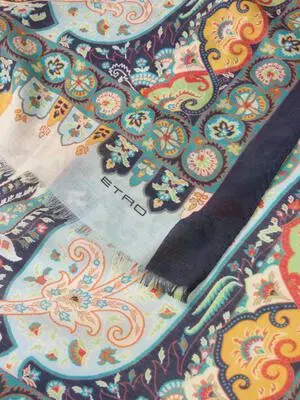 Etro Paisley-print Scarf - Blue