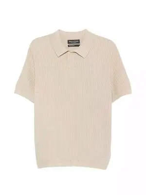Marc O'polo Ribbed-knit Polo Shirt - Neutrals