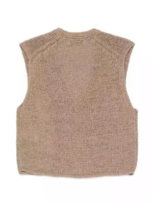 Marc O'polo Knitted Button-up Gilet - Brown