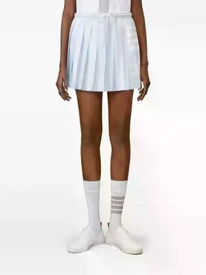Thom Browne Pleated Mini Skirt With 4-bar Stripe Detail