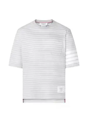Thom Browne 4-bar Striped T-shirt - Blue