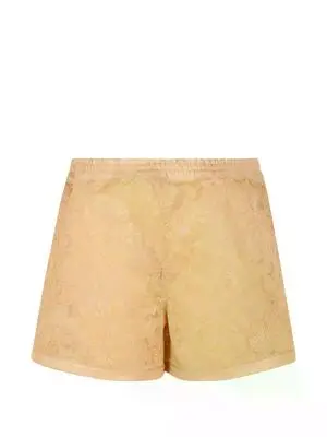 Ermanno Scervino Lace Overlay Leather Trim Shorts
