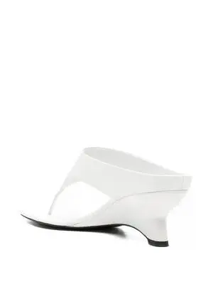 Khaite Thong Wedge Sandals - White