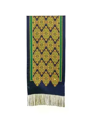 Versace 2000s Medusa Barocco-print Scarf - Blue