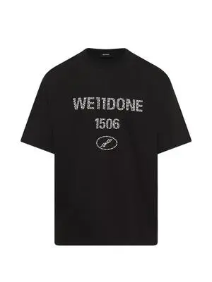 We11Done Washed Pearl-embellished T-shirt - Black