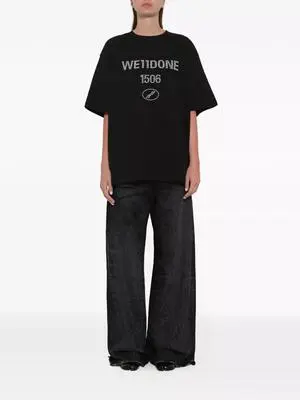 We11Done Washed Pearl-embellished T-shirt