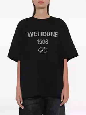 We11Done Washed Pearl-embellished T-shirt