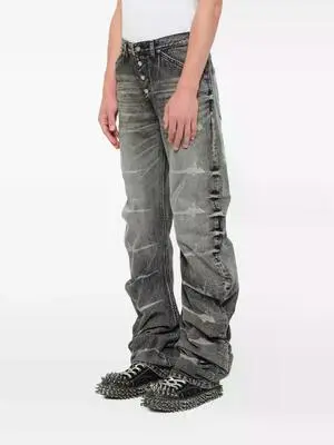 THUG CLUB Laser Washed Parkour Long Jeans