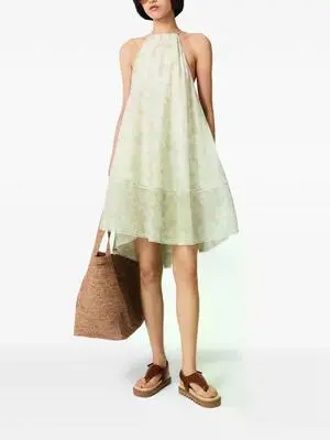 Stella McCartney Floral Print Halterneck Dress - Green