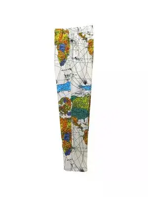 SAINT MXXXXXX World-map Print Trousers - White