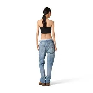 Miu Miu Washed Denim Bandeau Top