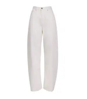 Sandro Barrel Leg Jeans In White - Beige