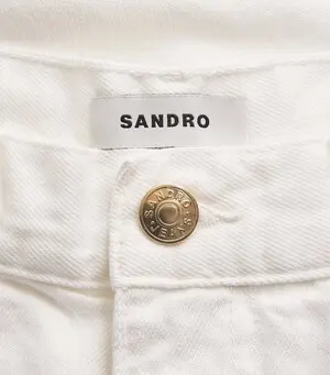 Sandro Barrel Leg Jeans In White