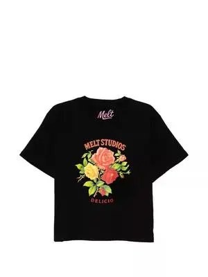 MELT Floral Print T-shirt - Black