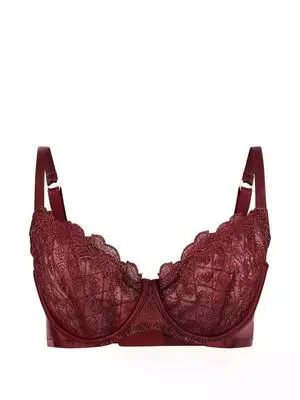 Guess Lace-overlay Underwired Bra - Red