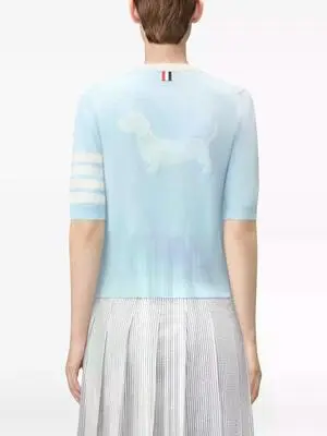 Thom Browne Short Sleeve T-shirt With Hector Intarsia