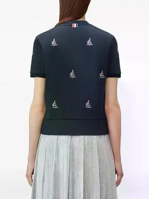 Thom Browne Embroidered Milano Rib T-shirt