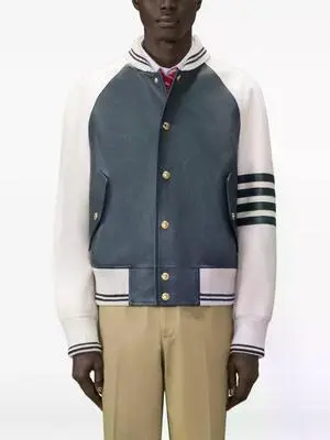 Thom Browne Raglan Sleeve Leather Bomber Jacket