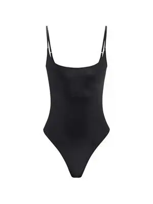 Elisabetta Franchi Lettering-print Swimsuit - Black