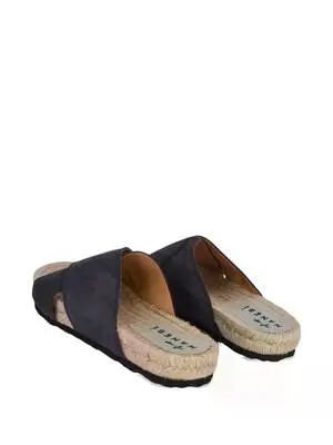 Manebí Suede Crossover Flat Sandals - Blue