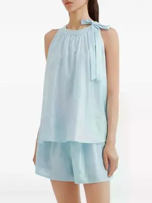 B+AB Sleeveless Blouse And Shorts Set With Bow Detail