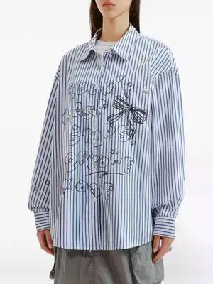 MINI CREAM Striped Graphic Print Shirt - Blue