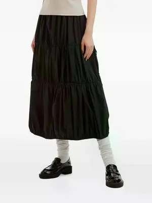 TOUT A COUP Tiered Drawstring Midi Skirt