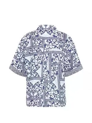 Cara Cara Tile Print Linen Shirt