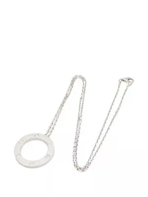 Cartier 18k White Gold Love Circle Diamond Necklace - Silver