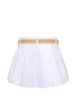 Cara Cara Belted Bubble-hem Shorts - White