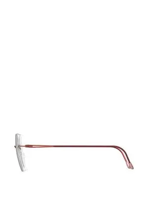 SILHOUETTE Rimless Geometric-frame Glasses - Red