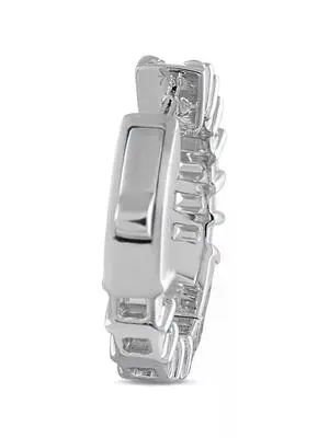 LB EXCLUSIVE 18k White Gold Emerald-cut Diamond Hoop Earrings