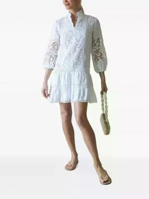 Temptation Positano Olivina Lace-embroidered Mini Dress