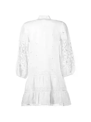 Temptation Positano Olivina Lace-embroidered Mini Dress