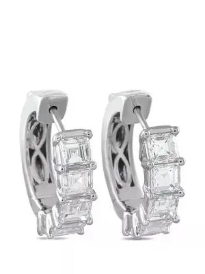 LB EXCLUSIVE 18k White Gold Diamond Hoop Earrings - Silver