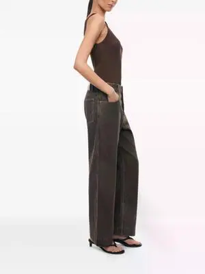 12 STOREEZ Ribbed Knit Lattice Tank Top - Brown