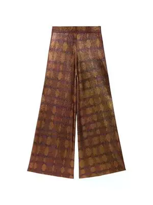 Momoni Printed Lurex Anselmo Trousers - Brown