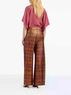 Momoni Printed Lurex Anselmo Trousers - Brown