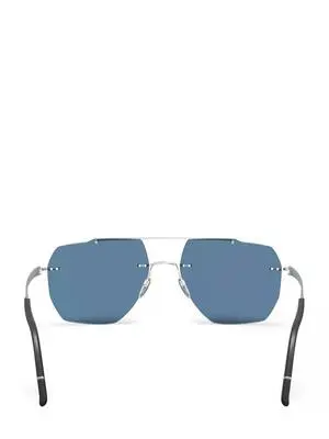 SILHOUETTE Geometric Frame Double Bridge Sunglasses