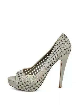 Miu Miu Laser-cut Platform Stiletto Pumps - Grey