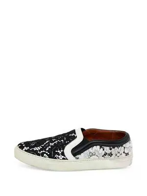 Givenchy Lace Leather Slip-on Sneakers - Black