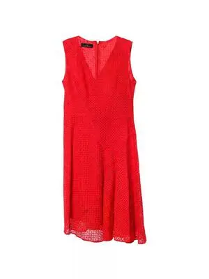 Carolina Herrera Lace Flared Dress - Red