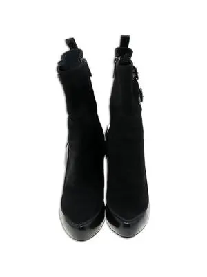TOD'S Buckled Leather And Suede Boots