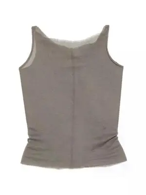 Rick Owens Sheer Raw-edge Top - Grey