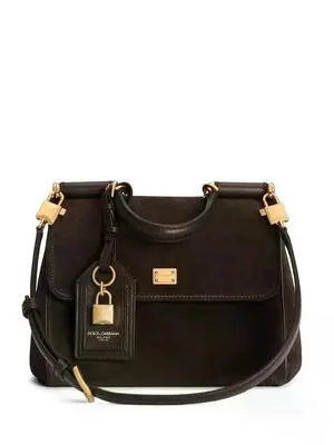 Dolce & Gabbana Small My Sicily Handbag In Split Calfskin - Brown