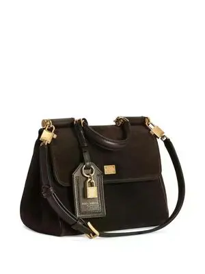Dolce & Gabbana Small My Sicily Handbag In Split Calfskin - Brown